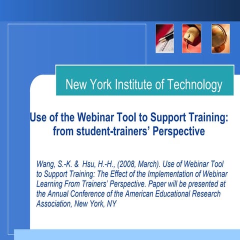 Use of Webinar Tool to Support Training | PPT