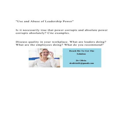 Use and Abuse of Leadership PowerIs it necessarily true | PDF