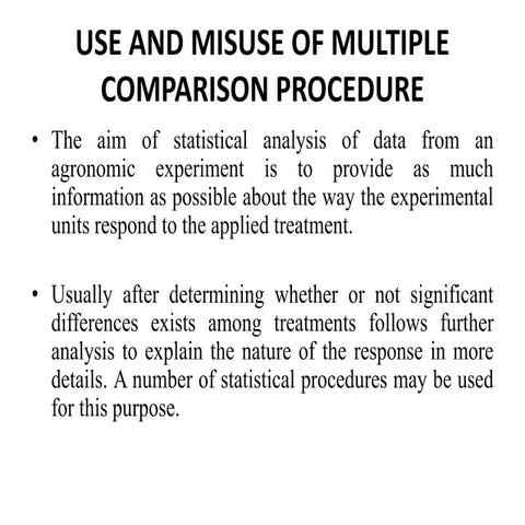 Use and misuse of multiple comparison procedure ppt by kenneth tembe oduor | PPT