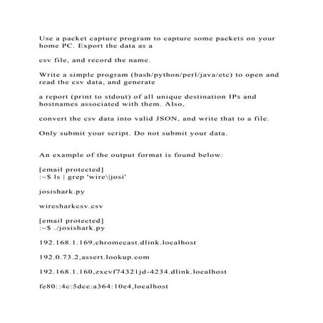 Use a packet capture program to capture some packets on your home PC | PDF