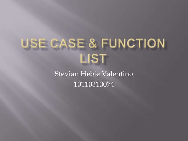 Use case & function list Anapersis | PPT Use case & function list Anapersis | PPT