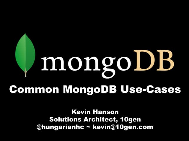 Common Mongodb Use Cases Pdf Databases Computer Software And
