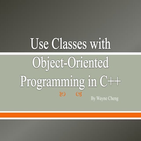 Use Classes With Object Oriented Programming In Cppt