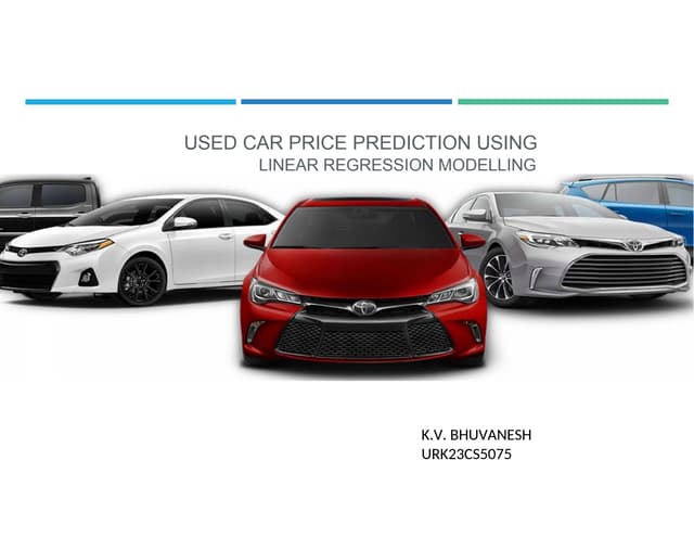 Car Price Prediction PPT.pptx It is used to predict the price of the old car | PPTX