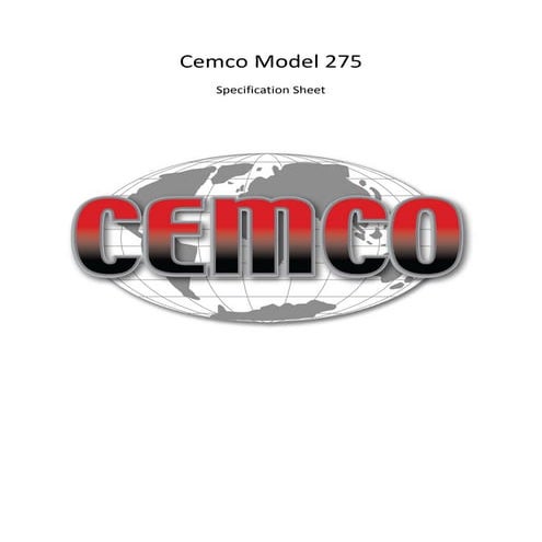 Used Cemco Model 275 for Sale | PDF
