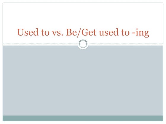 Used to; be (get) used to | PPT