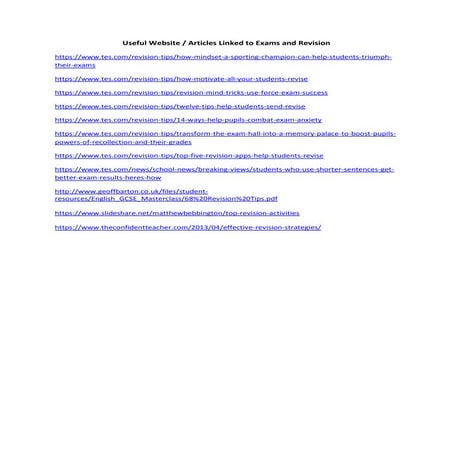Useful articles linked to exams and revision | PDF