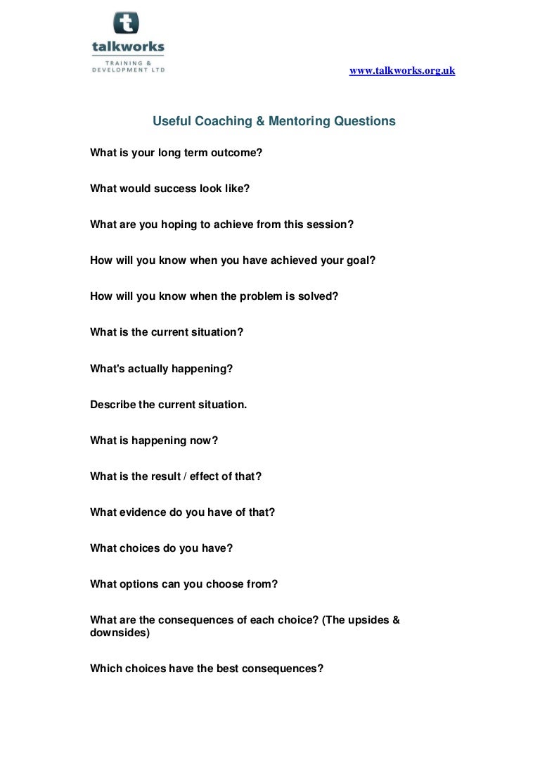 Useful Coaching Mentoring Questions useful-coaching-mentoring-questions