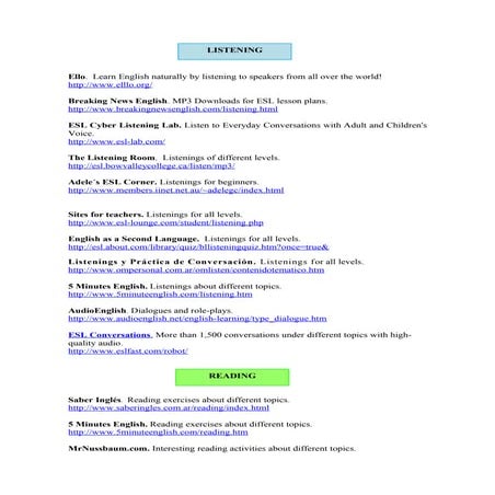 Useful links to improve your english | PDF