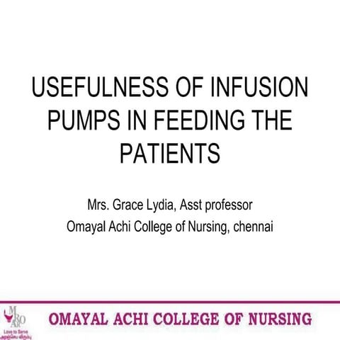 Usefulness of infusion pumps in feeding patients | PDF