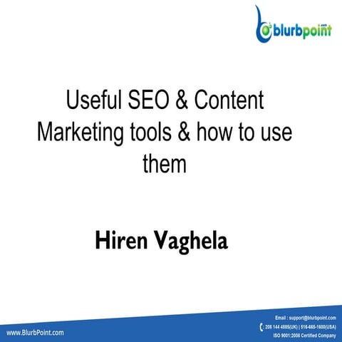Useful seo & content marketing tools and guide to use them | PPT