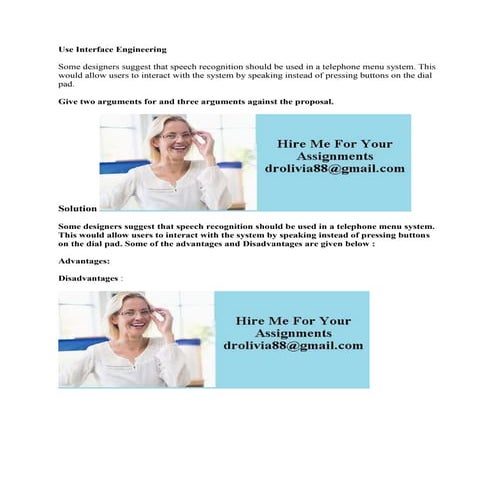 Use Interface Engineering Some designers suggest that speech recogniti.docx
