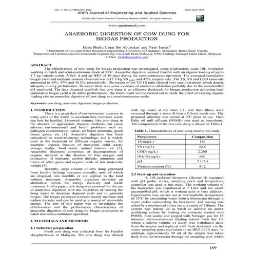 Biogas Production from Hog and Poultry Manure Substrates using Plastic ...
