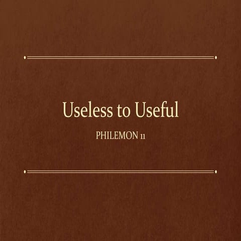 Useless to useful | PPT