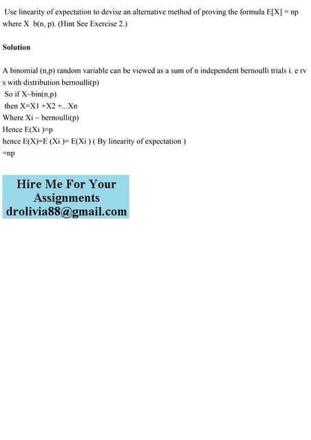 Use Linearity Of Expectation To Devise An Alternative Method Of Provi Pdf
