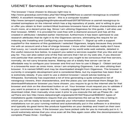 Easy Usenet Newsgroup Browsing | PDF