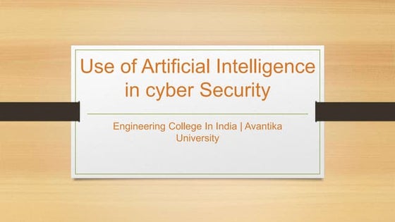 Cyber Security in AI (Artificial Intelligence) | PPTX