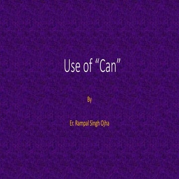 Use of CAN (Hindi and English) | PDF