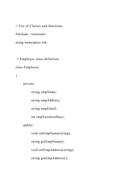Use Of Classes And Functionsinclude Iostreamusing Namedocx 9514