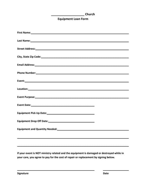 Church facility rental form | PDF