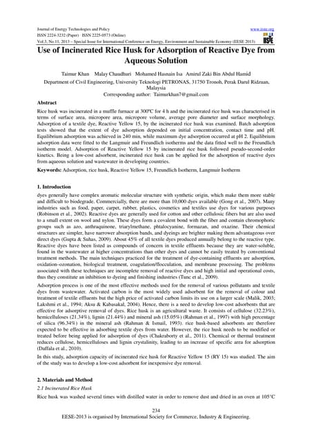 Adsorption studies of some dyes on acacia concinna powder | PDF