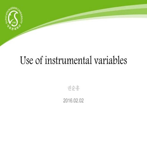 Use of instrumental variables | PPT