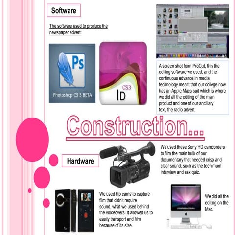 How did you use media technologies in the construction and research, planning and evaluation ...