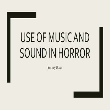 Use of music and sound in horror | PPT