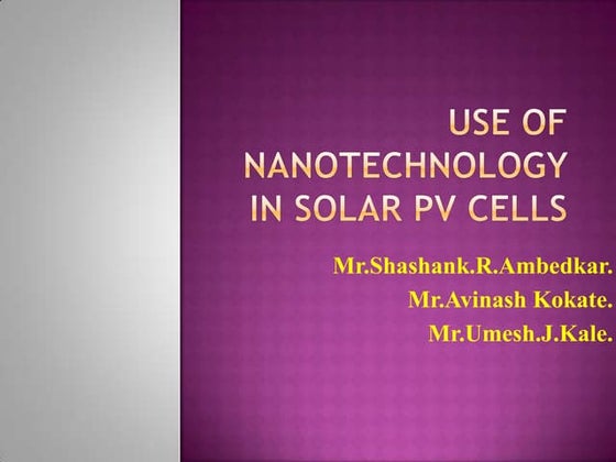 Plastic solar cell | PPT | Physics | Science