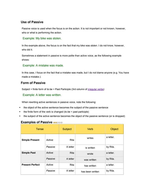 Passive vs. active voice revised | DOC