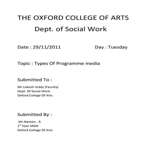 Use of programme media | DOCX