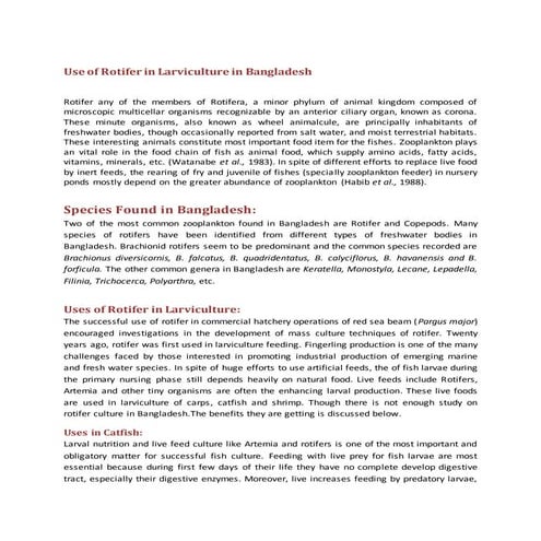 Use of rotifer | DOCX