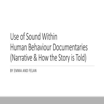 Use of sound within specific | PPT