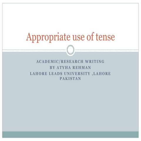 Verb Tenses in Research Paper - Chapter 1 to 5 | PPTX