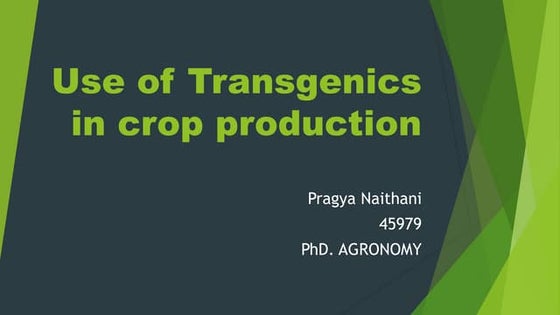 Transgenic crops | PPT