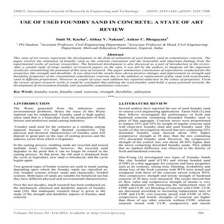 Use of used foundry sand in concrete | PDF