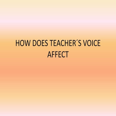 Use of voice in classroom | PPT