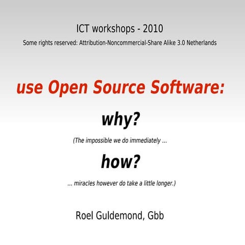Use open source software why and how | ODP