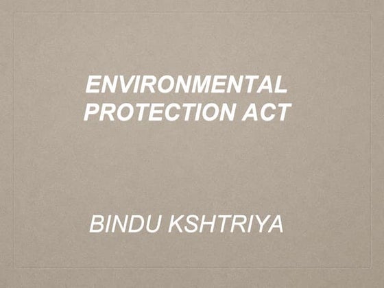 Environmental protection agency | PPT