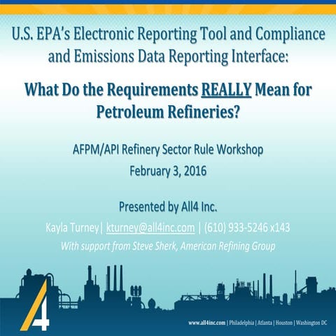 US EPA's Electronic Reporting Tool and Compliance and Emissions Data ...