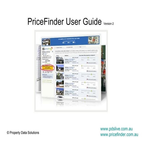 PriceFinder User Guide | PPT | Real Estate Industry | Industries