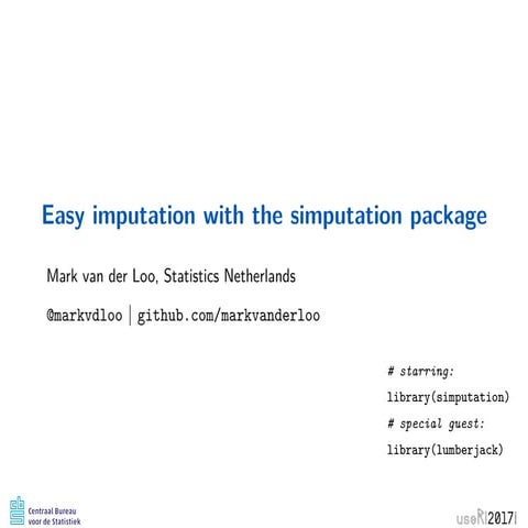 Easy imputation with the simputation package | PDF