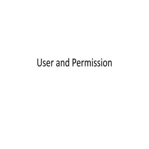 User and permission | PPTX