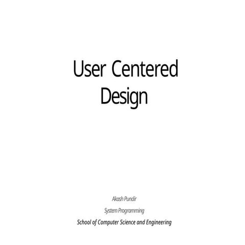 This is an updated slide on User Centered Design . | PPT