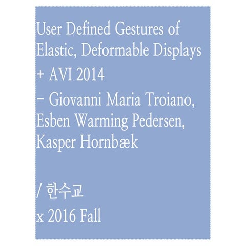 User Defined Gestures Of Elastic Deformable Displays Ppt