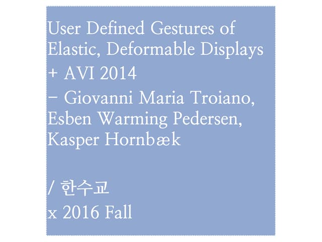 User Defined Gestures Of Elastic Deformable Displays Ppt