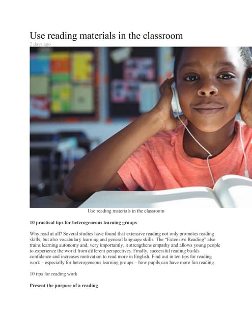 Teaching Reading to Young Learners | PPT