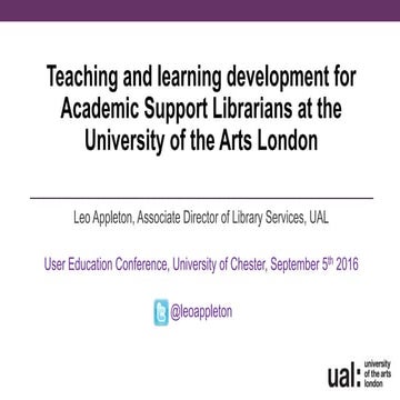 Teaching and learnign development for library staff | PPTX ...