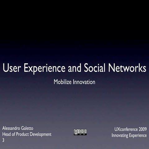 User Experience and Social Networks | KEY