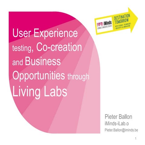 User experience testing, co creation and business opportunities through ...